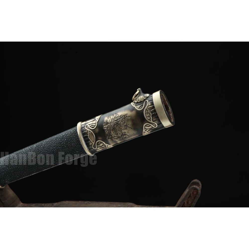 Chinese Jian Sword Song Dynasty Folded Pattern Steel Blade Clay ...