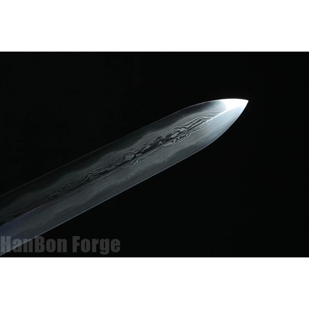 Chinese Jian Sword Song Dynasty Folded Pattern Steel Blade Clay ...