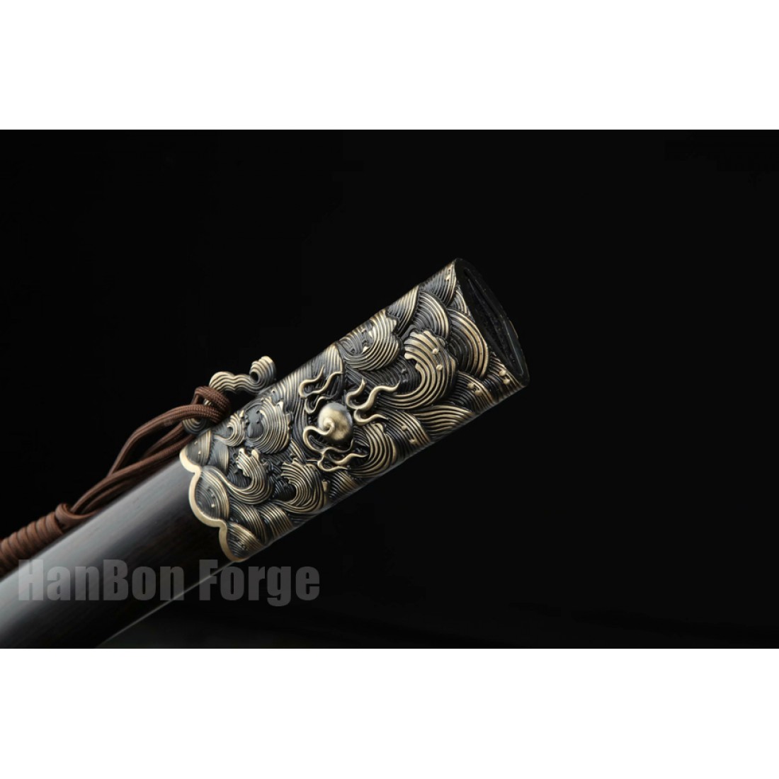 Chinese Sword Longwang Jian Hand Forged Folded Pattern Steel Blade Clay ...