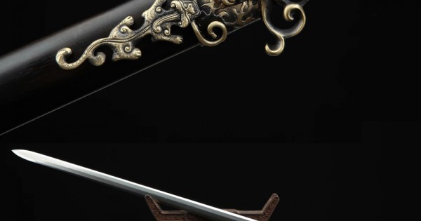 Chinese Sword Huolong Jian Dragon Sword Handmade Pattern Steel Clay ...
