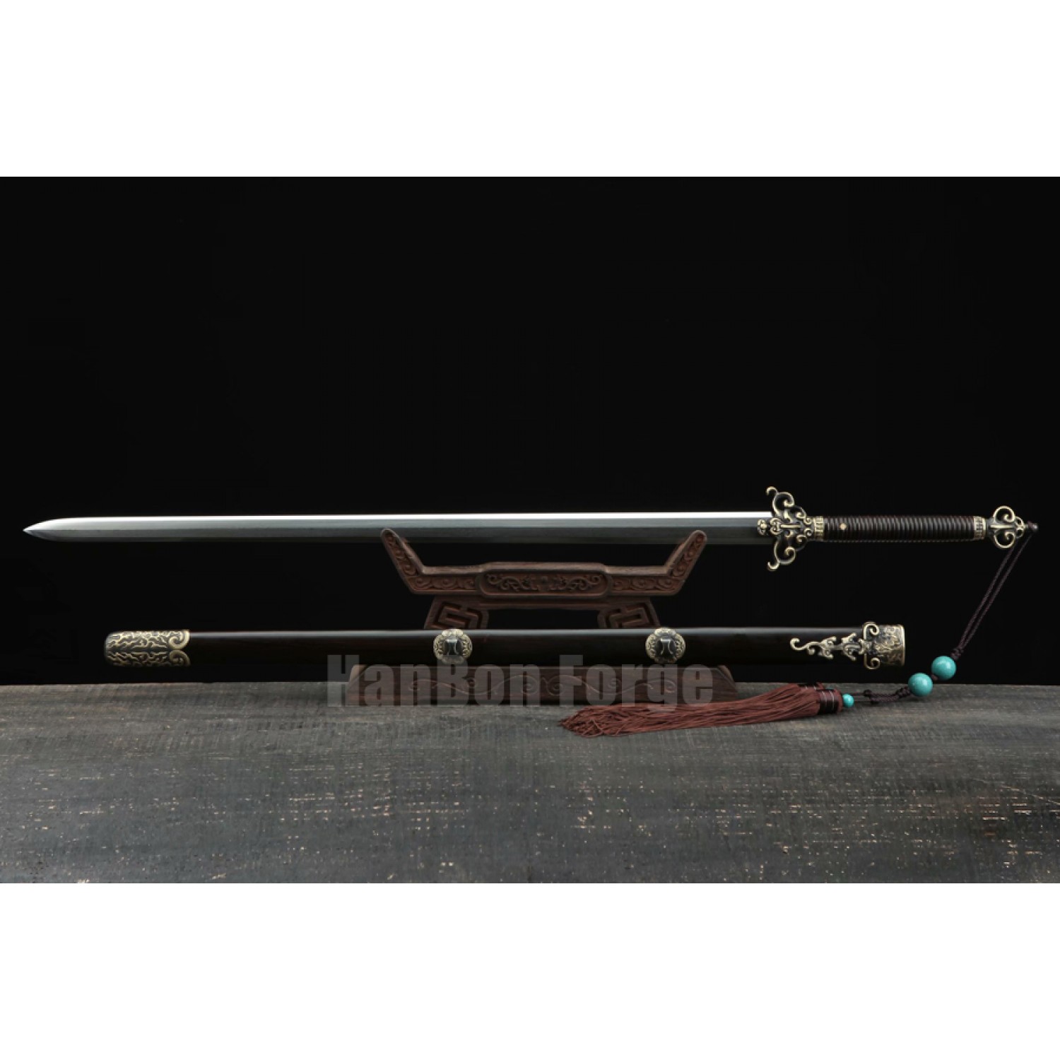 Chinese Sword Huolong Jian Dragon Sword Handmade Pattern Steel Clay ...