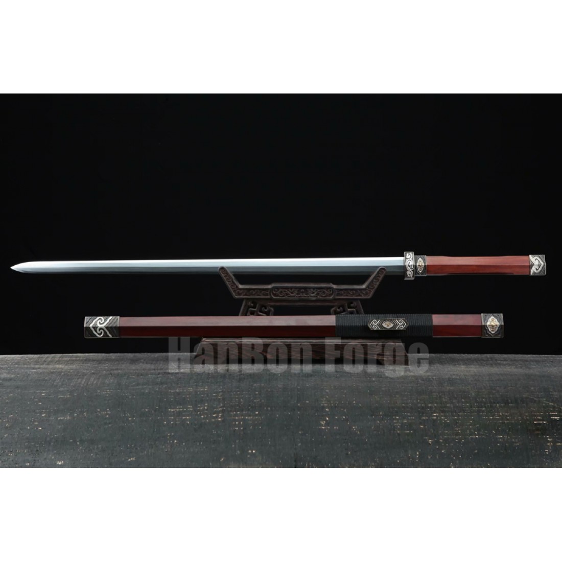 Chinese Sword Qin Dynasty Jian Hand Forged Pattern Steel Blade Copper ...