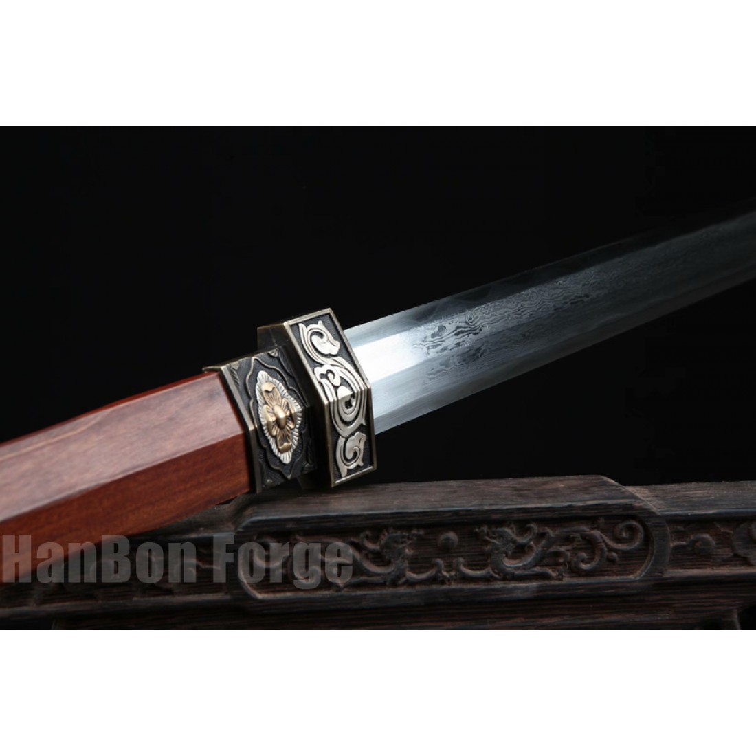 Chinese Sword Qin Dynasty Jian Hand Forged Pattern Steel Blade Copper ...