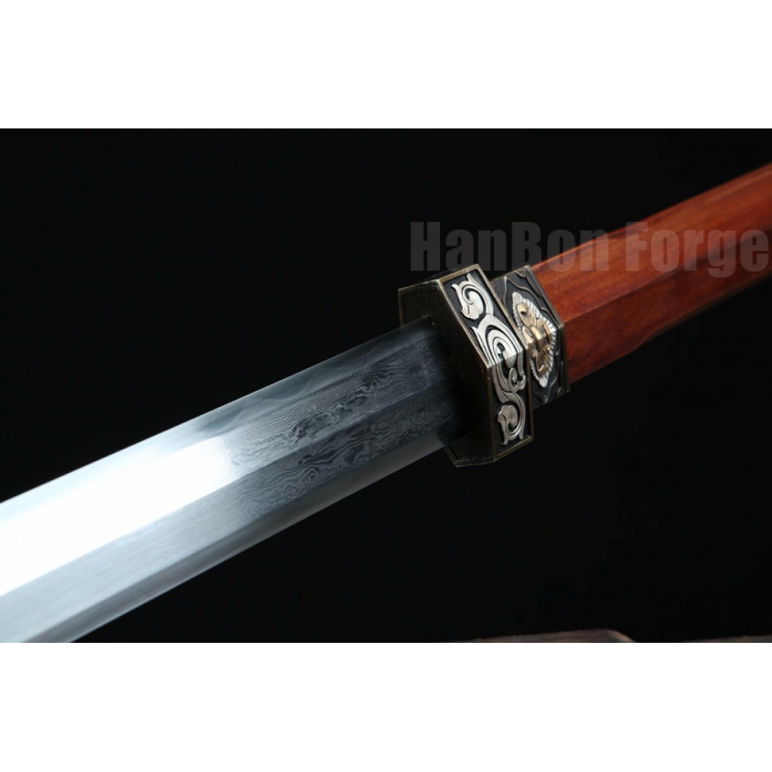 Chinese Sword Qin Dynasty Jian Hand Forged Pattern Steel Blade Copper ...