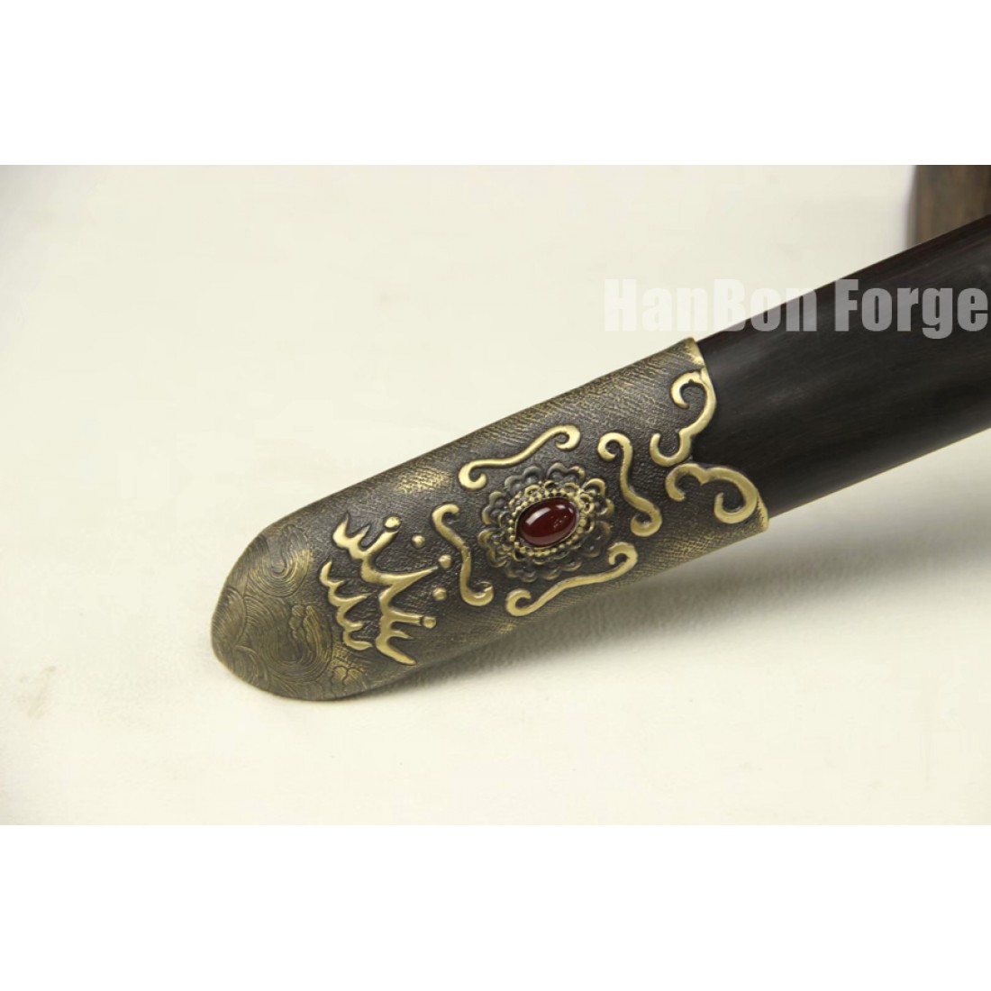 Chinese Sword Double Fishes Jian Pattern Steel Clay Tempered Fully ...