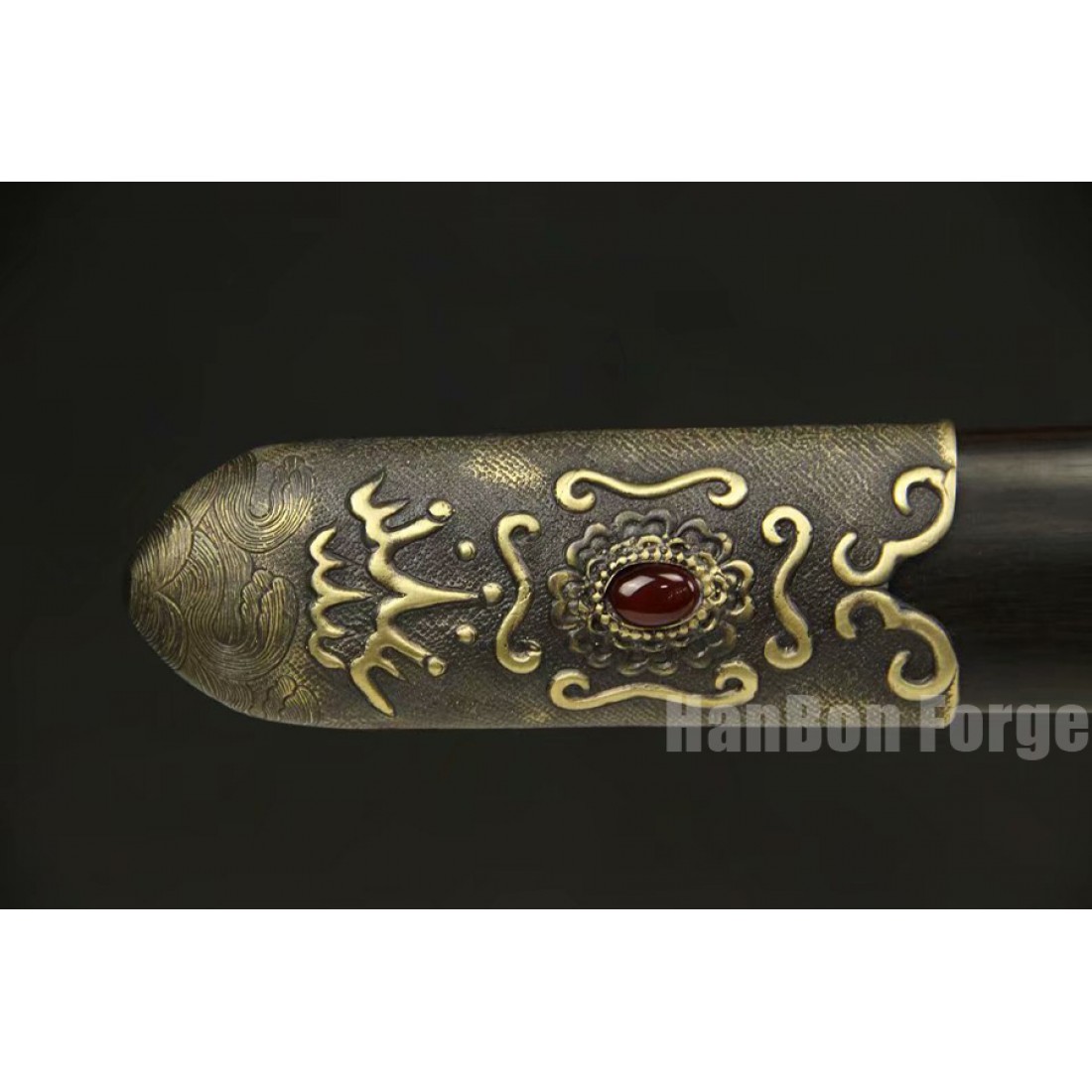 Chinese Sword Double Fishes Jian Pattern Steel Clay Tempered Fully ...