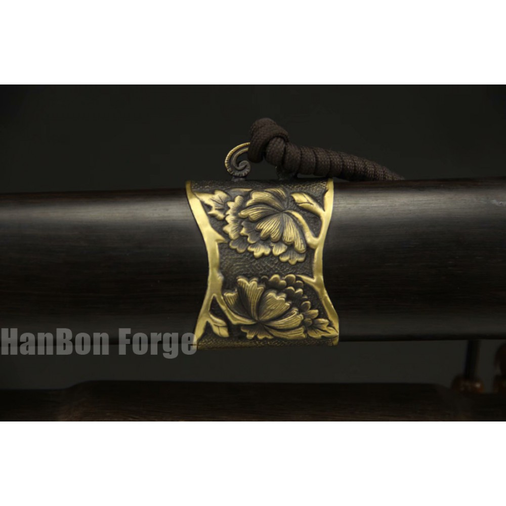 Chinese Sword Double Fishes Jian Pattern Steel Clay Tempered Fully ...