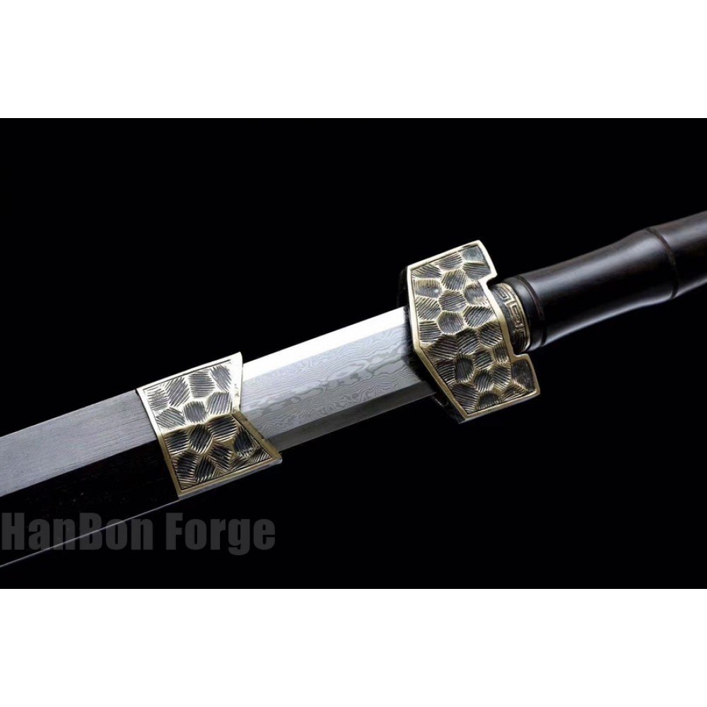 Chinese Sword Han Dynasty Jian Hand Forged Pattern Steel Eight Sides ...