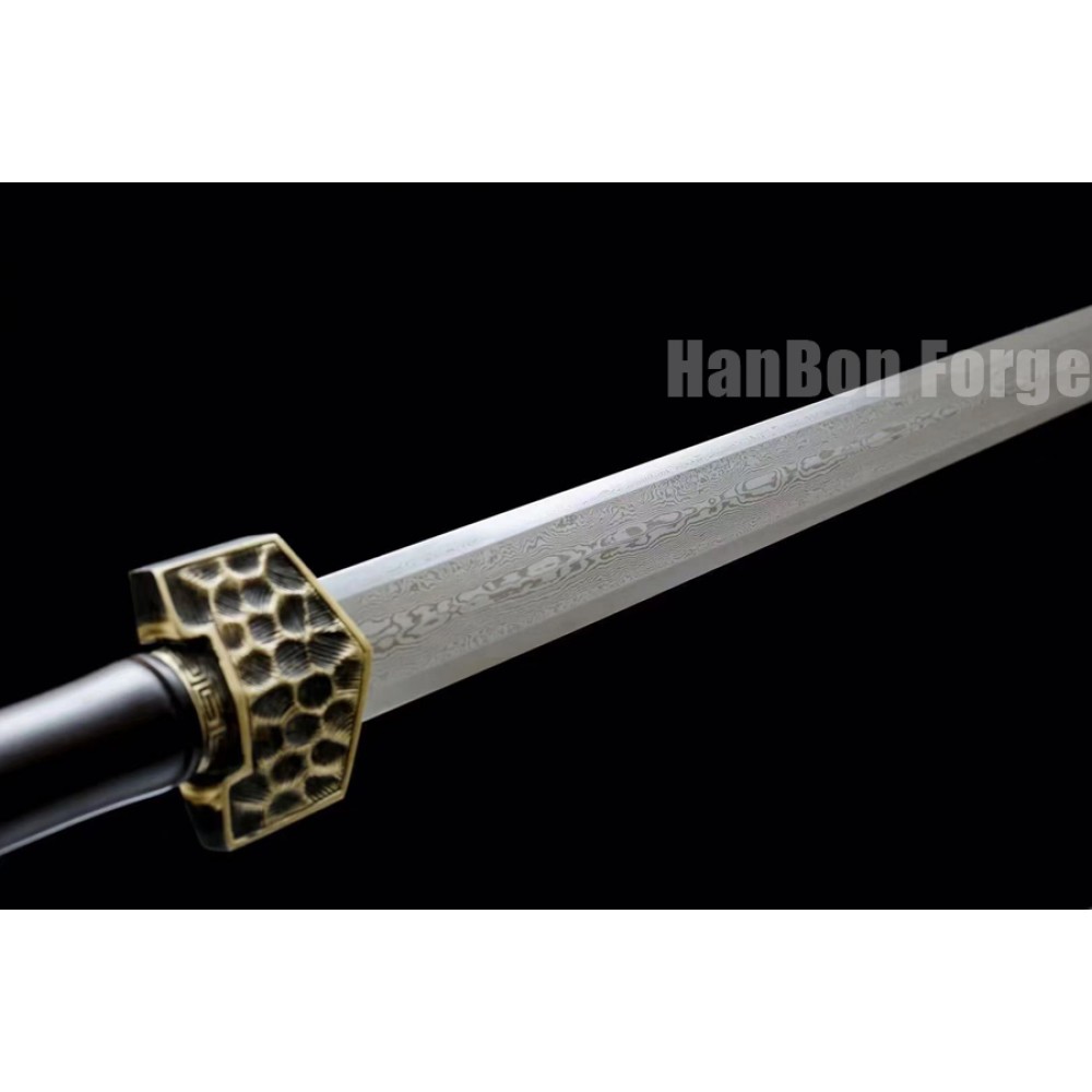 Chinese Sword Han Dynasty Jian Hand Forged Pattern Steel Eight Sides ...