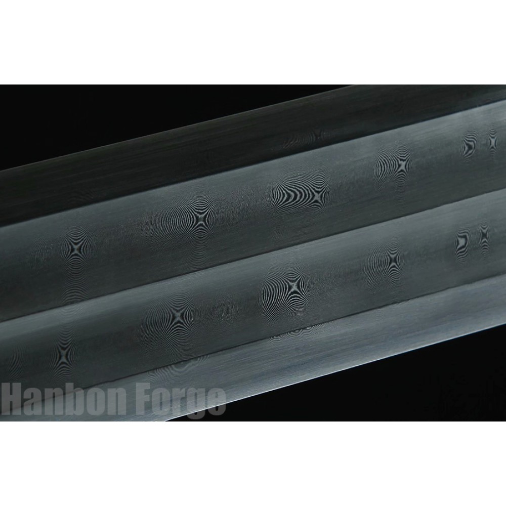 Chinese Sword Mudan Jian Hand Forged Folded Pattern Steel Clay Tempered ...