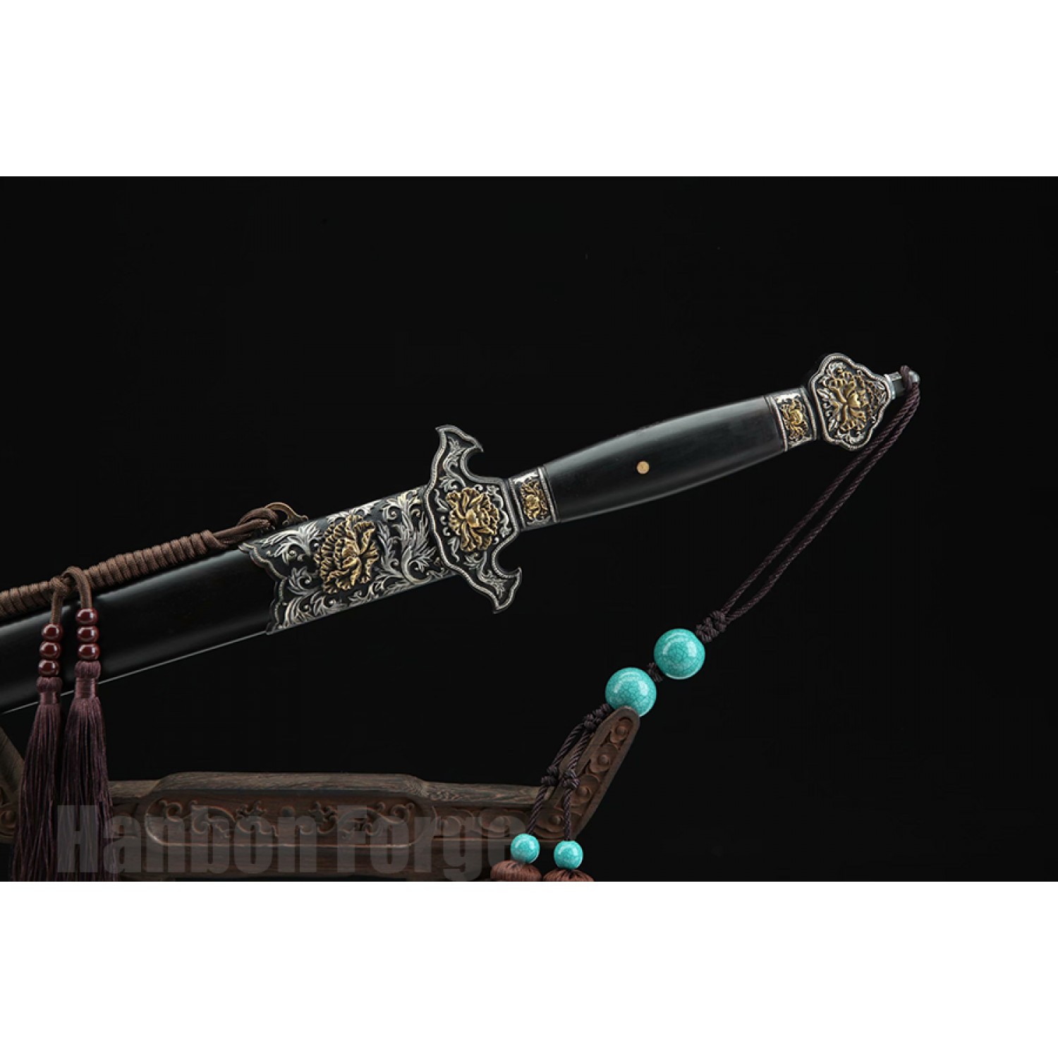 Chinese Sword Mudan Jian Hand Forged Folded Pattern Steel Clay Tempered ...