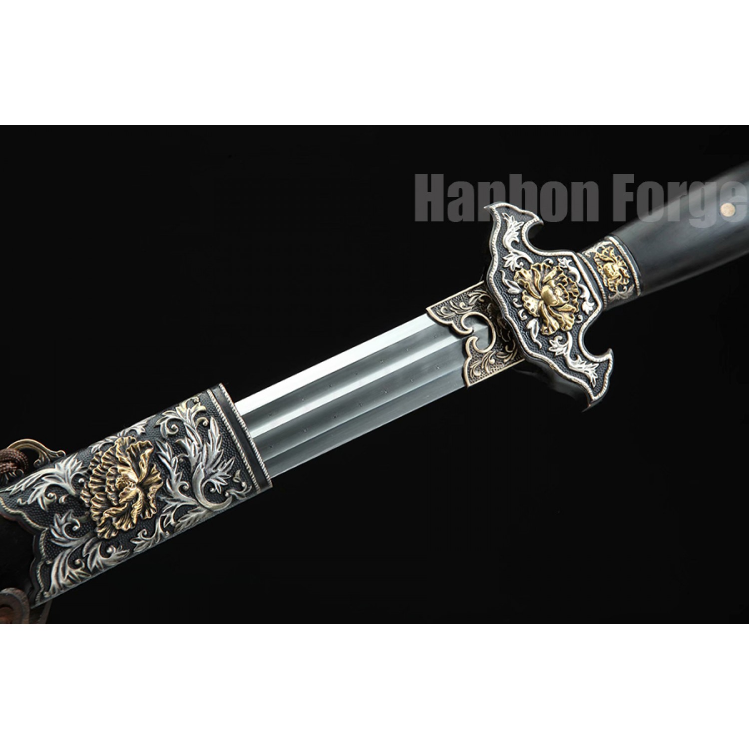 Chinese Sword Mudan Jian Hand Forged Folded Pattern Steel Clay Tempered ...