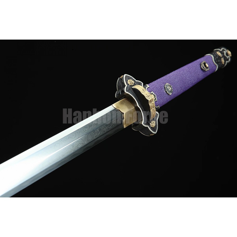 Chinese Sword Tang Dynasty Mudan Jian Hand Forged Pattern Steel With ...