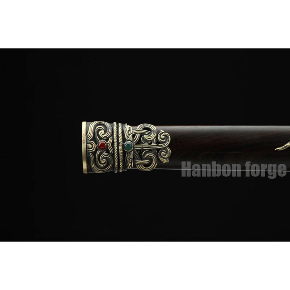 Chinese Jian Sword Hand Forged Clay Tempered Pattern Steel Traditional ...