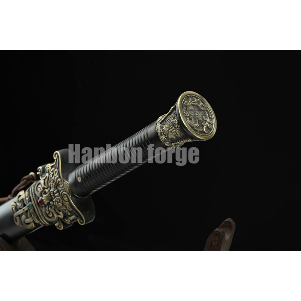 Chinese Jian Sword Hand Forged Clay Tempered Pattern Steel Traditional ...