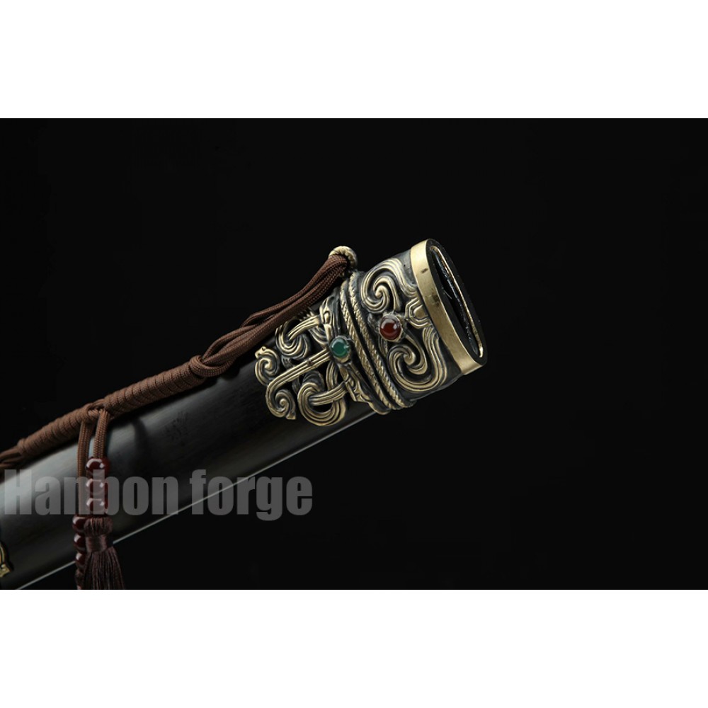 Chinese Jian Sword Hand Forged Clay Tempered Pattern Steel Traditional ...