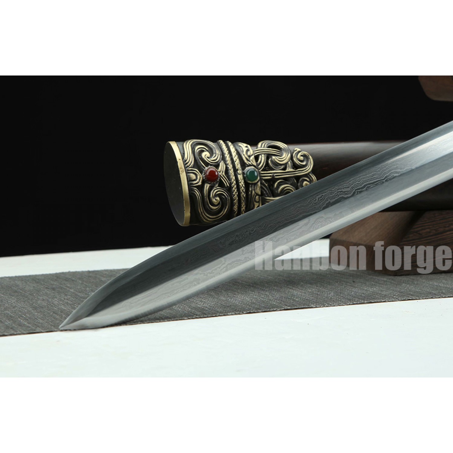 Chinese Jian Sword Hand Forged Clay Tempered Pattern Steel Traditional ...