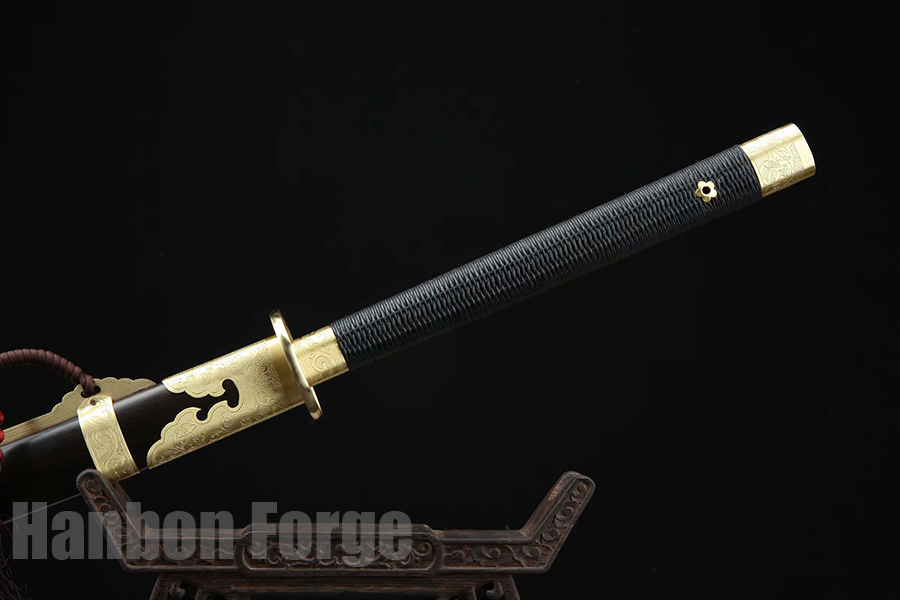 Chinese Dao Sword Hand Forged Folded Pattern Steel Full Tang Blade ...