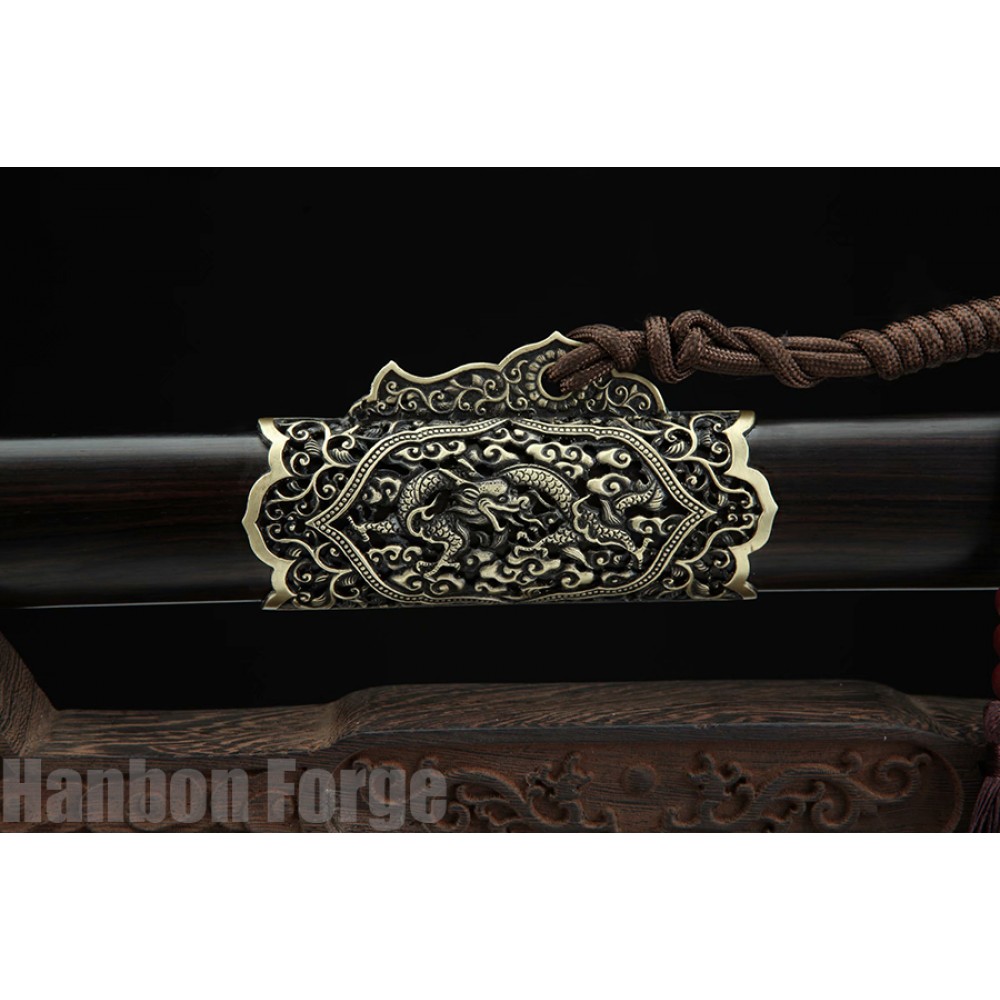 Chinese Tang Dao Sword Dragon Theme Fully Handmade Pattern Steel Real ...