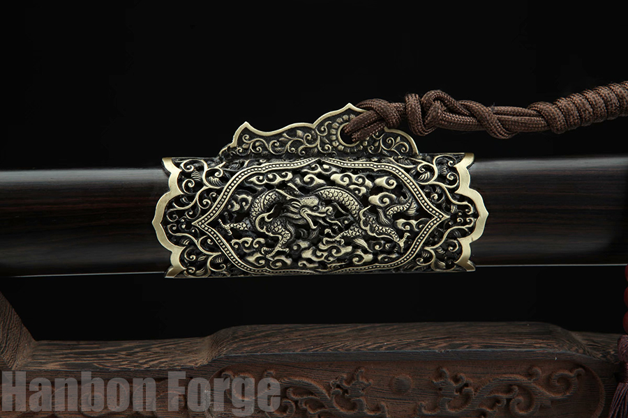 Chinese Tang Dao Sword Dragon Theme Fully Handmade Pattern Steel Real ...