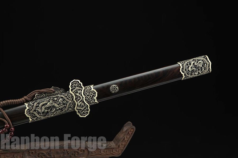 Chinese Tang Dao Sword Dragon Theme Fully Handmade Pattern Steel Real ...