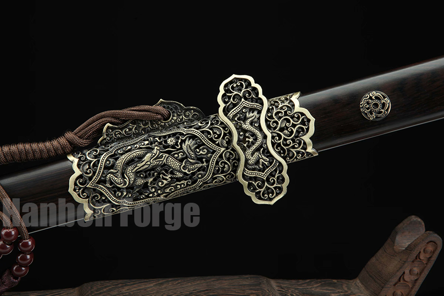 Chinese Tang Dao Sword Dragon Theme Fully Handmade Pattern Steel Real ...