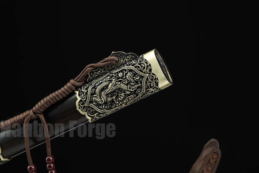 Chinese Tang Dao Sword Dragon Theme Fully Handmade Pattern Steel Real ...