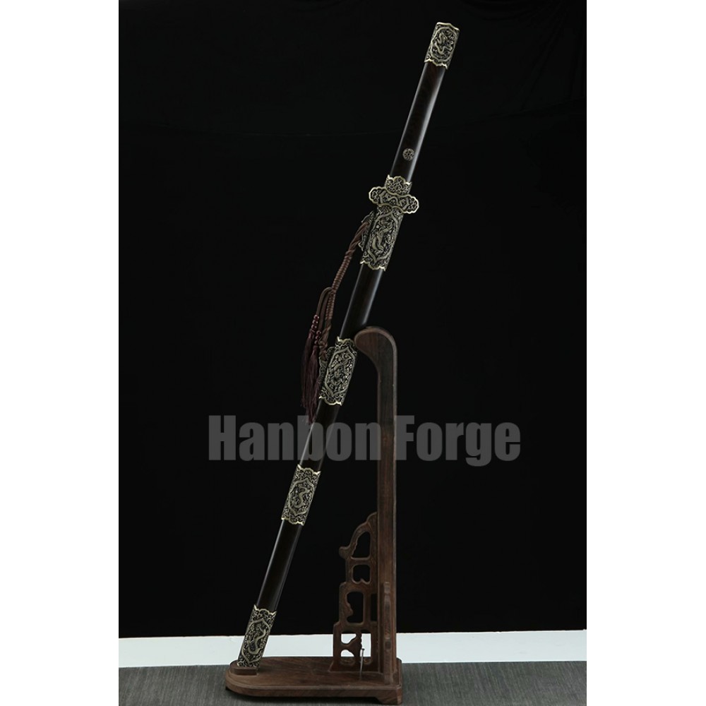Chinese Tang Dao Sword Dragon Theme Fully Handmade Pattern Steel Real ...