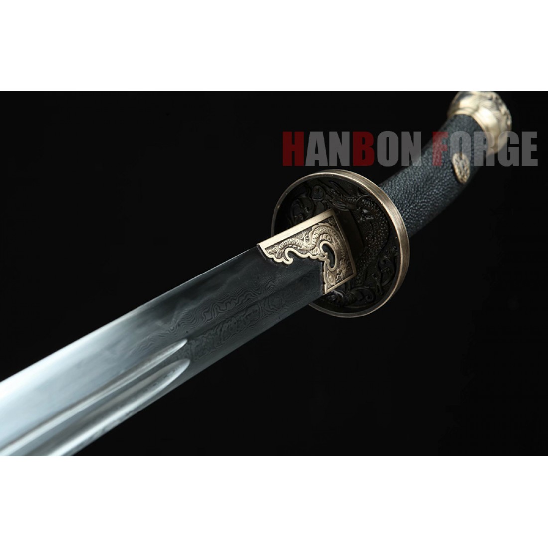 Chinese Dragon Qing Dao Sword - Clay Tempered Pattern Steel | HanBon Forge