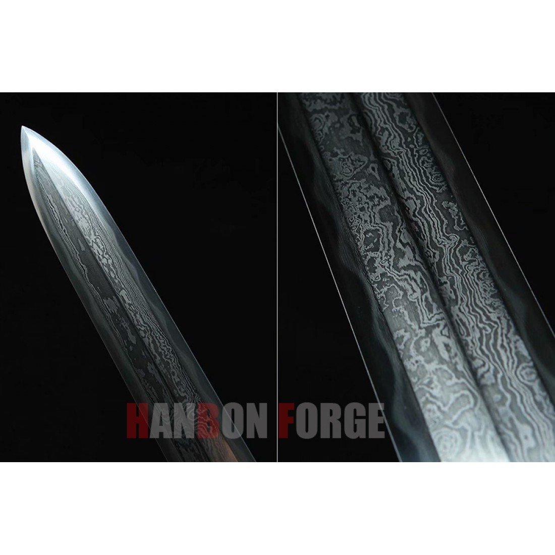 Chinese Tiangang jian sword fully handmade polished pattern steel with ...