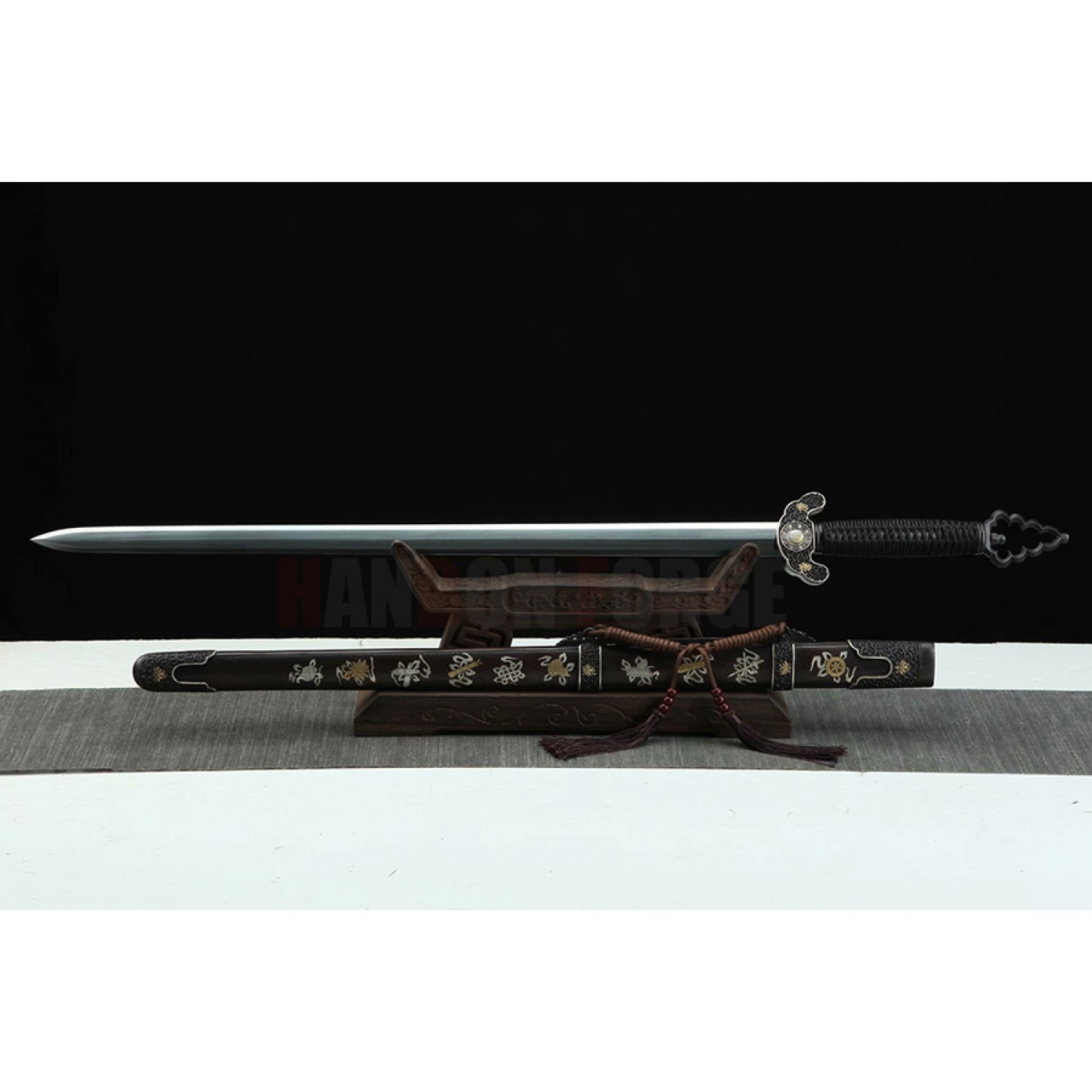 Chinese Eight Diagrams Fumo Jian - Pattern Steel, Brass Scabbard ...