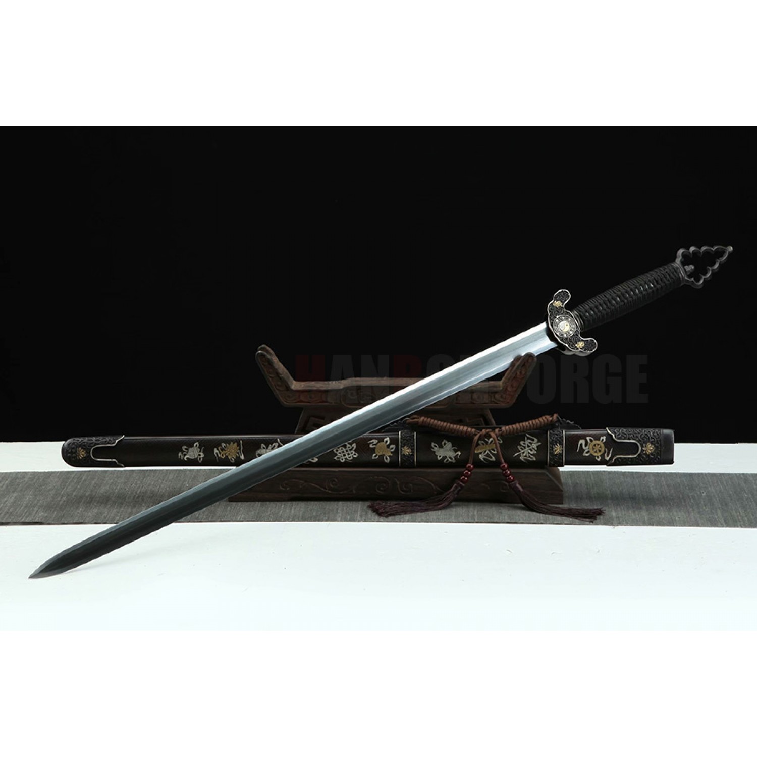 Chinese Eight Diagrams Fumo Jian - Pattern Steel, Brass Scabbard ...