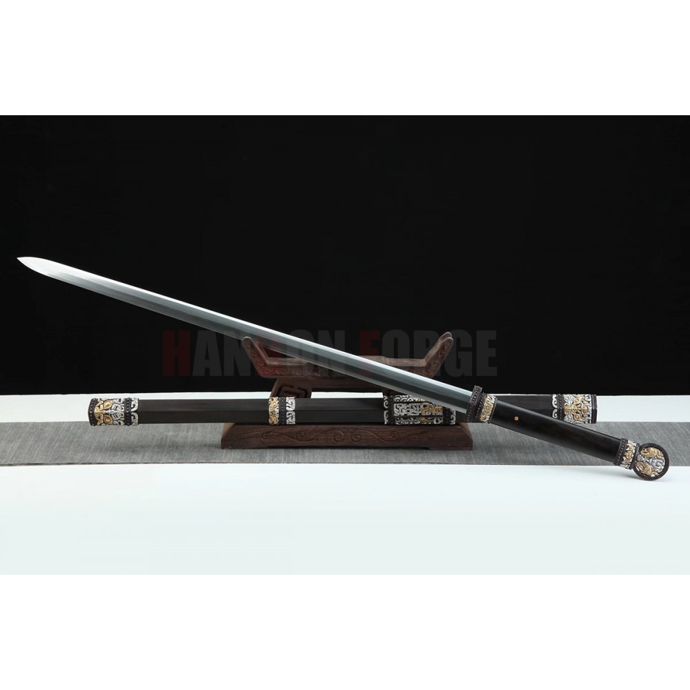 Chinese Han Dynasty General Jian Handmade Eight-sided 1095 Folded Steel ...