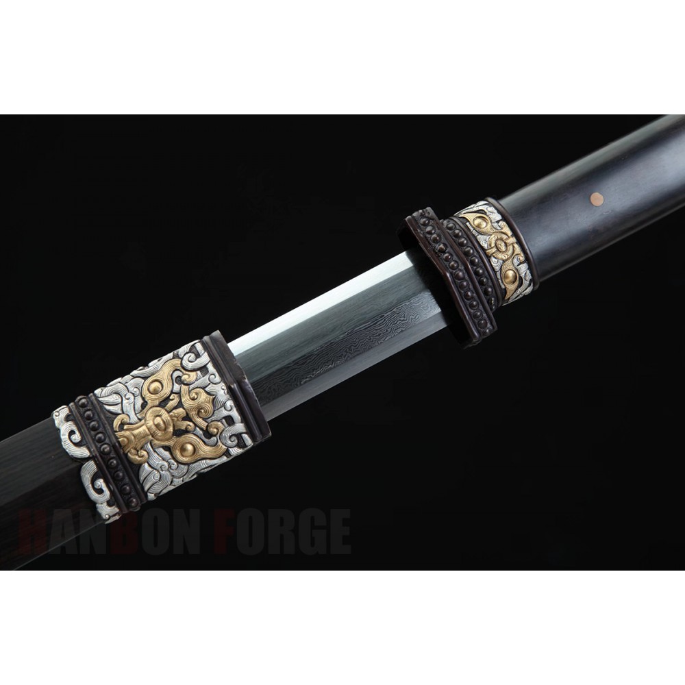 Chinese Han Dynasty General Jian Handmade Eight-sided 1095 Folded Steel ...