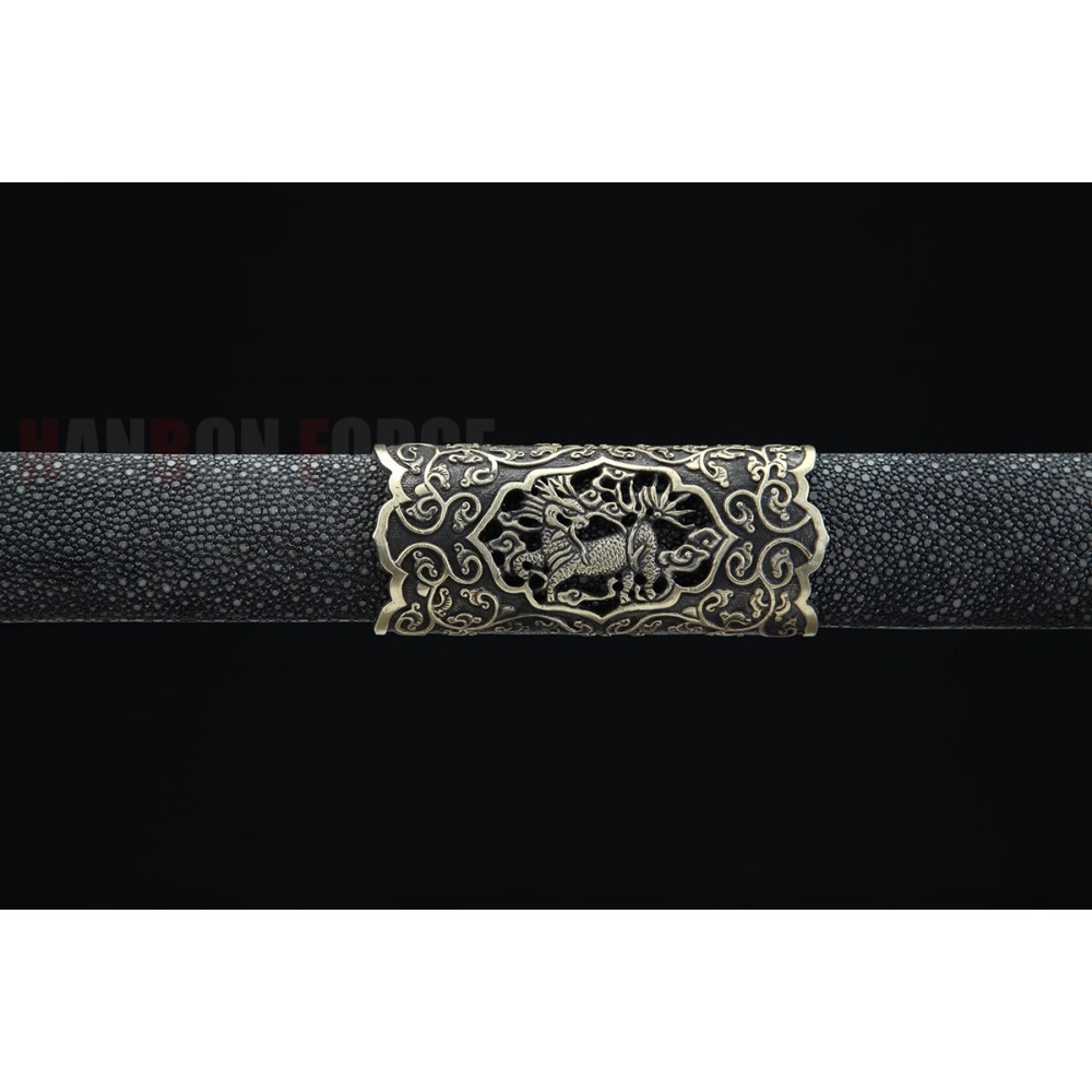 Chinese Kirin Auspicious Tang Jian Folded Steel With Clay Tempered ...