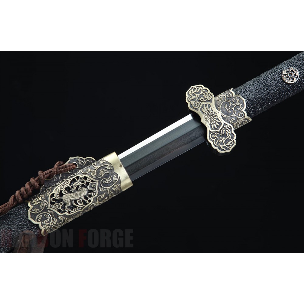 Chinese Kirin Auspicious Tang Jian Folded Steel With Clay Tempered ...