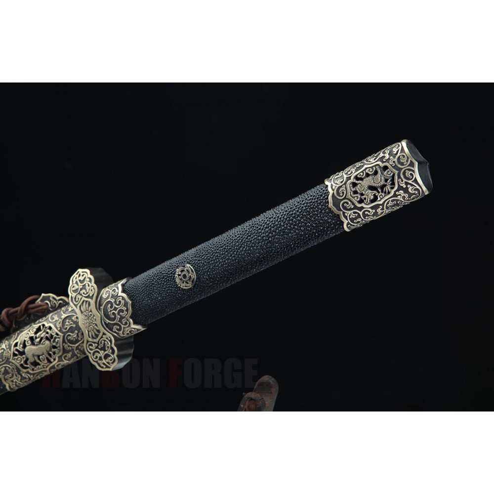 Chinese Kirin Auspicious Tang Jian Folded Steel With Clay Tempered ...