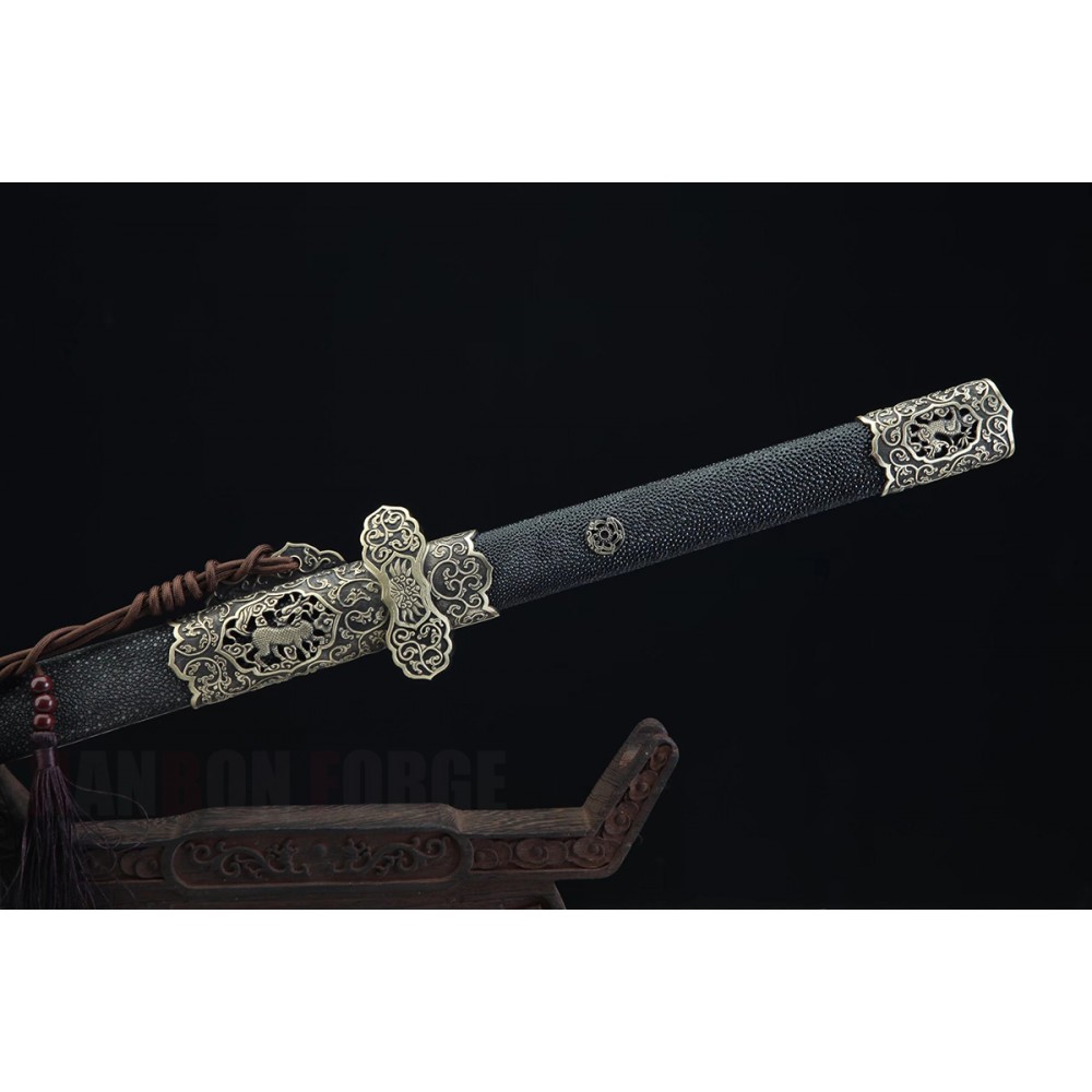 Chinese Kirin Auspicious Tang Jian Folded Steel With Clay Tempered ...