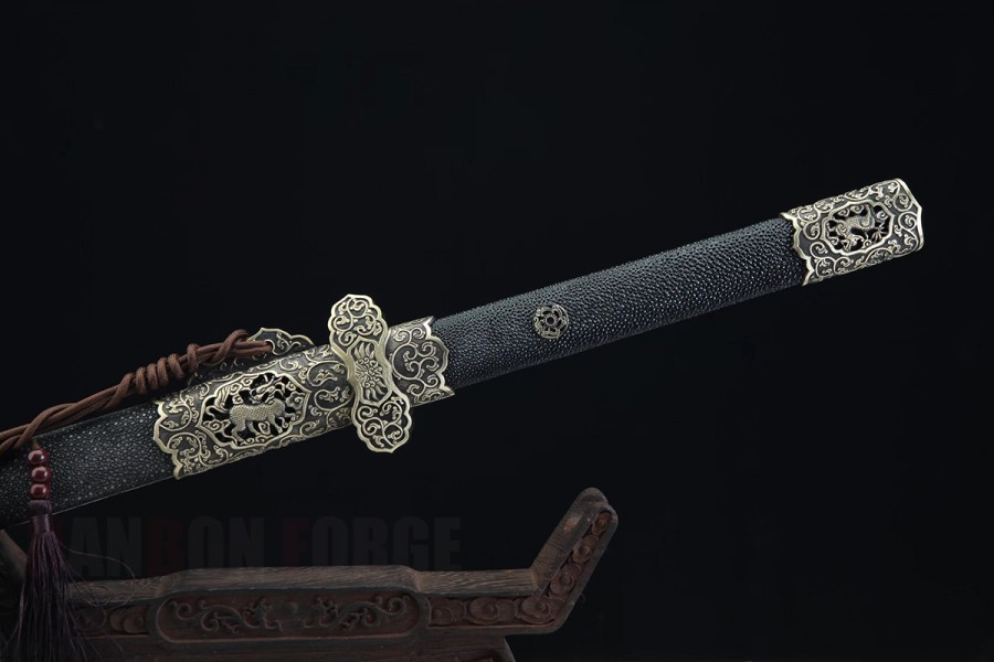 Chinese Kirin Auspicious Tang Jian Folded Steel With Clay Tempered ...