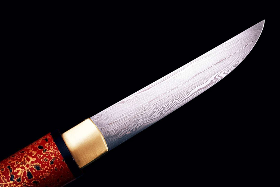 Japanese Tanto Sword Handmade Folded Steel Full Tang Blade Samurai Sword