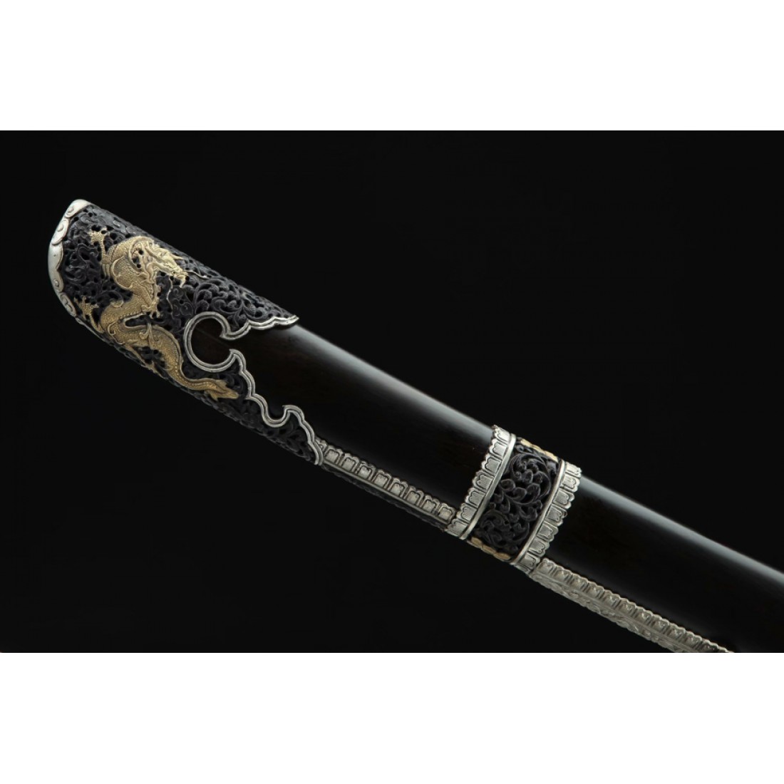 Chinese Dao Sword Three Colors Copper Folded Pattern Steel Full Tang ...