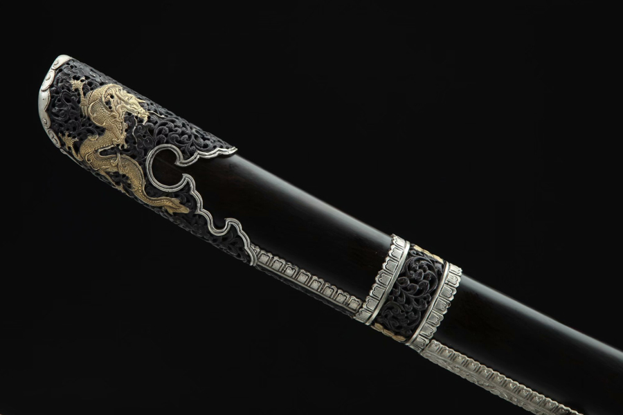 Chinese Dao Sword Three Colors Copper Folded Pattern Steel Full Tang ...