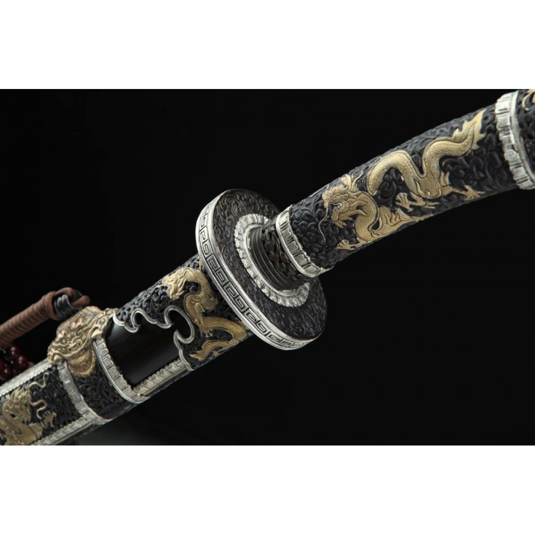 Chinese Dao Sword Three Colors Copper Folded Pattern Steel Full Tang ...