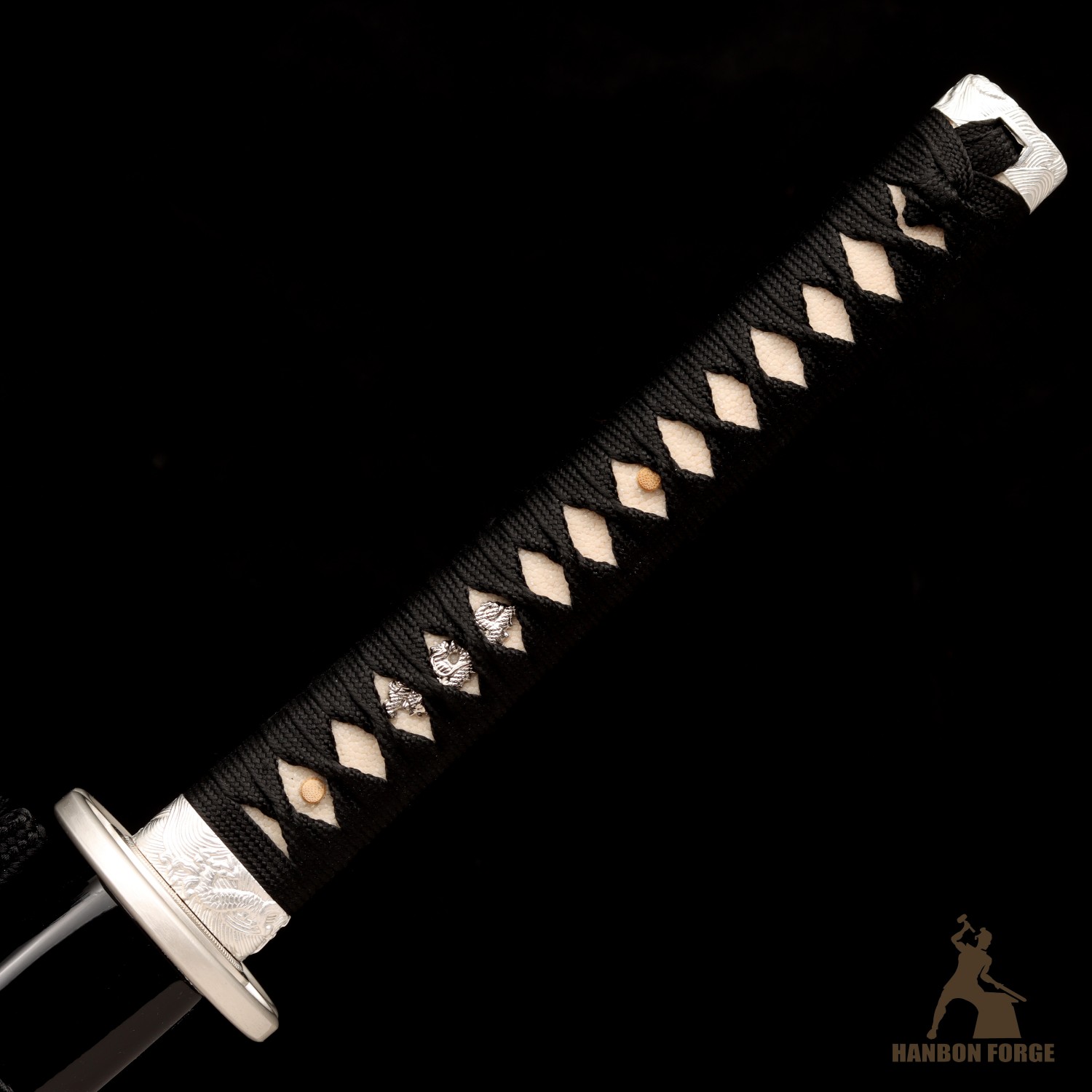 Handmade T10 Steel Katana Sword – Shinogi-Zukuri, Silver Musashi Fittings