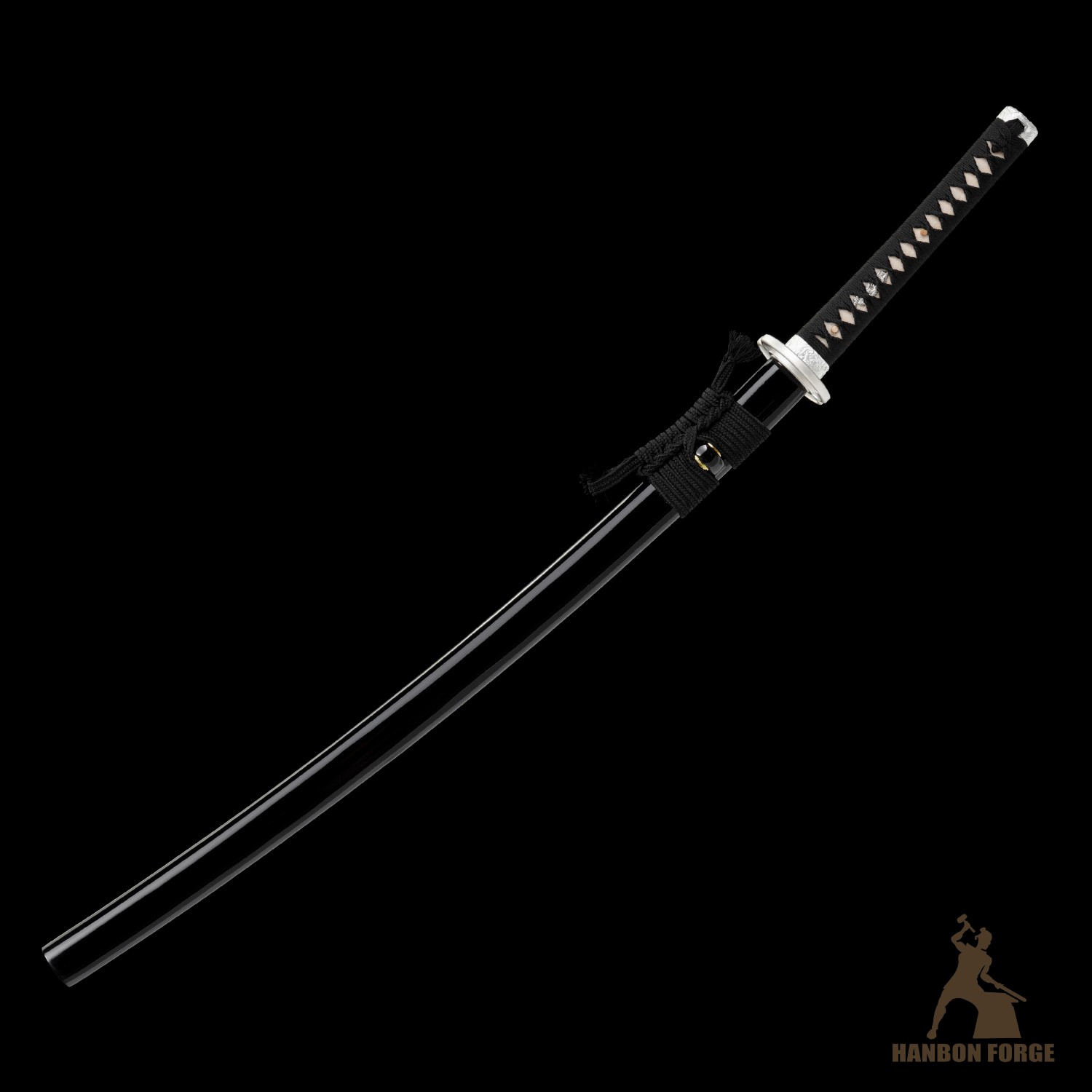 Handmade T10 Steel Katana Sword – Shinogi-Zukuri, Silver Musashi Fittings