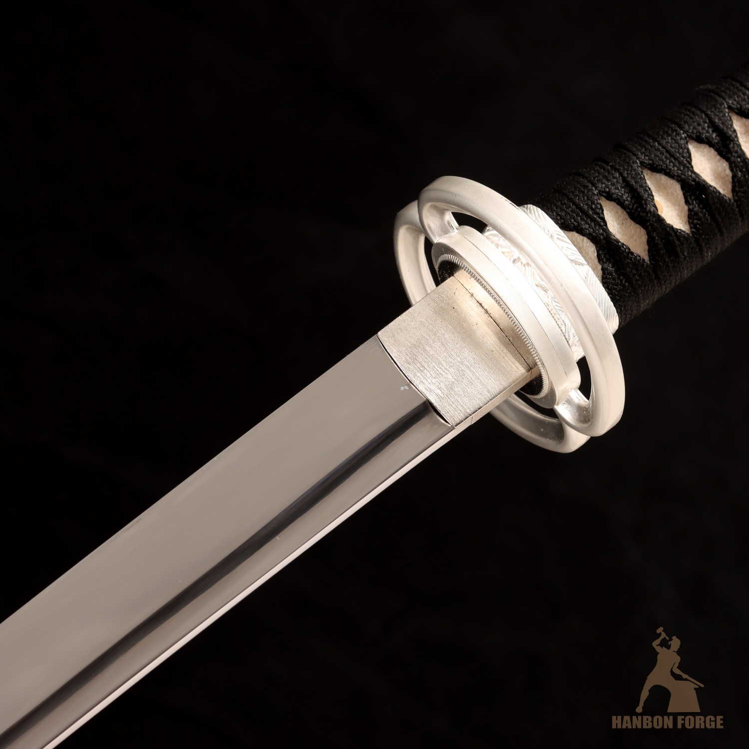 Handmade T10 Steel Katana Sword – Shinogi-Zukuri, Silver Musashi Fittings