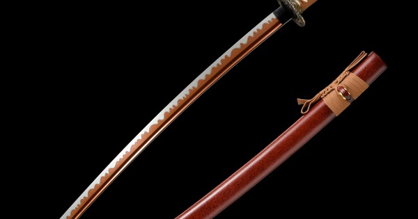 HanBon Forge Samurai Katana Sword Real T10 steel Full Tang Red Blade ...