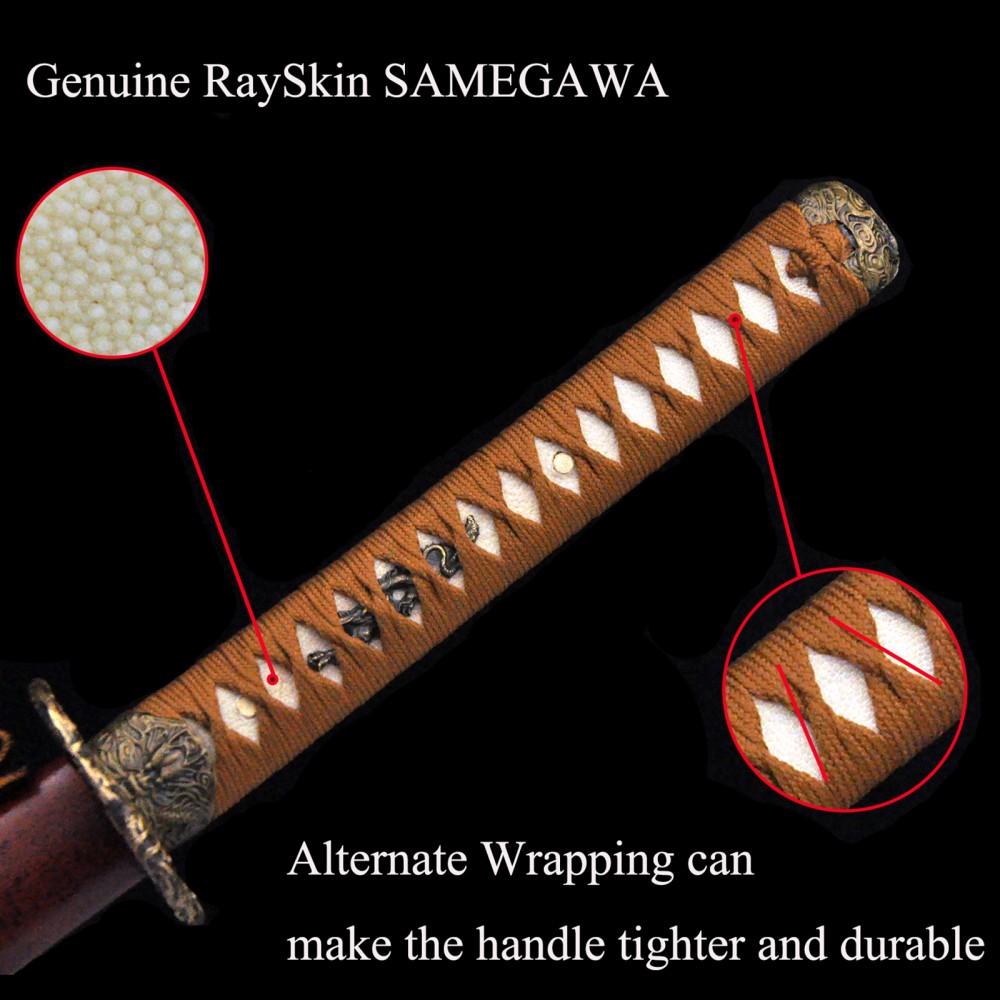 HanBon Forge Samurai Katana Sword Real T10 steel Full Tang Red Blade ...