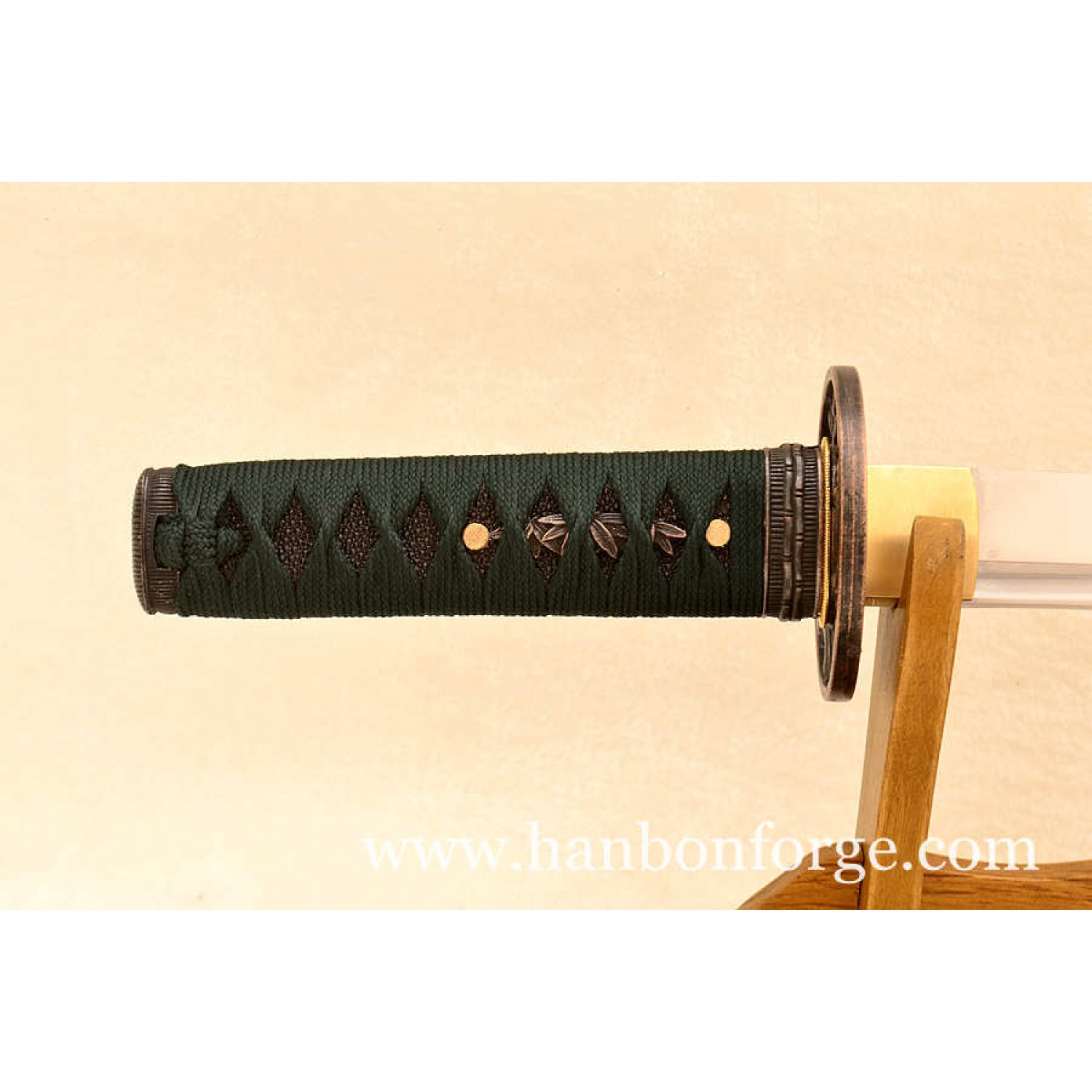 Green Saya Tanto Sword – Handmade 1060 Steel Blade | HanBon Forge