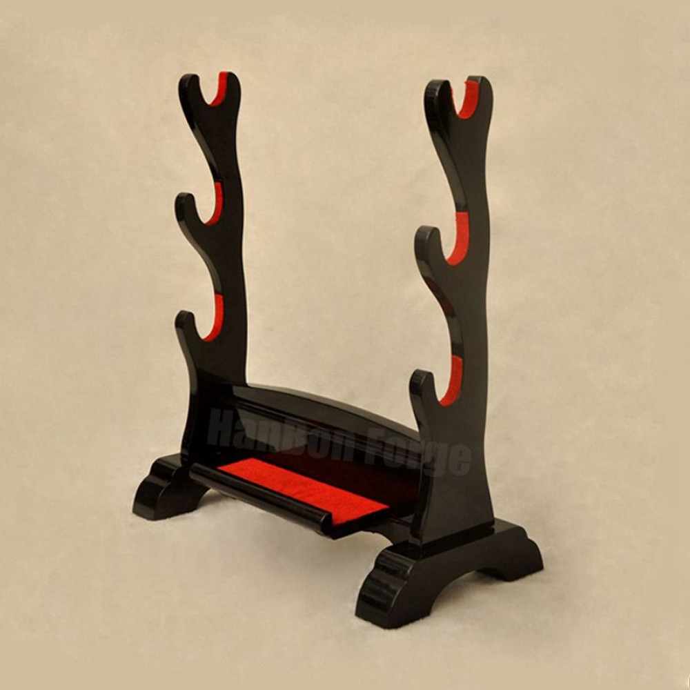 Wooden Sword Katana Stand Display - Japanese Samurai Swords Rack 3 ...